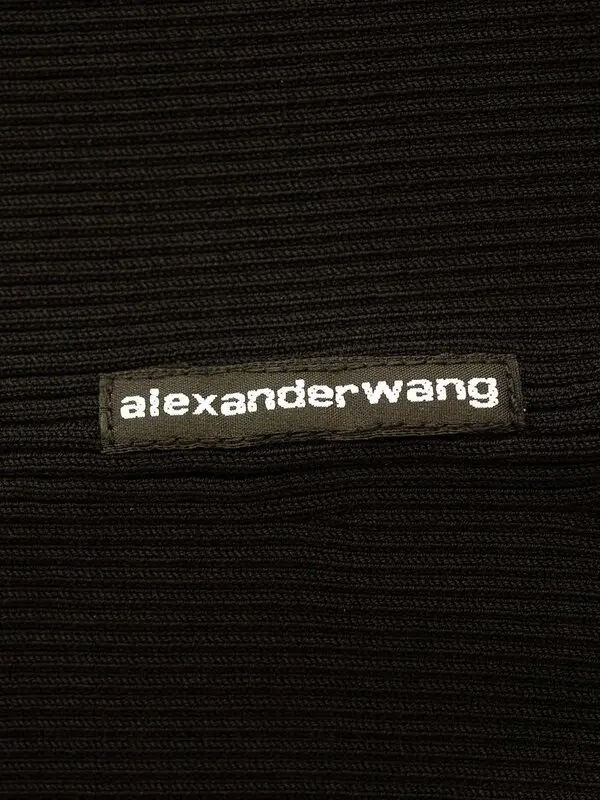 Alexander Wang Ribbed Stretch Viscose Twin-set Top