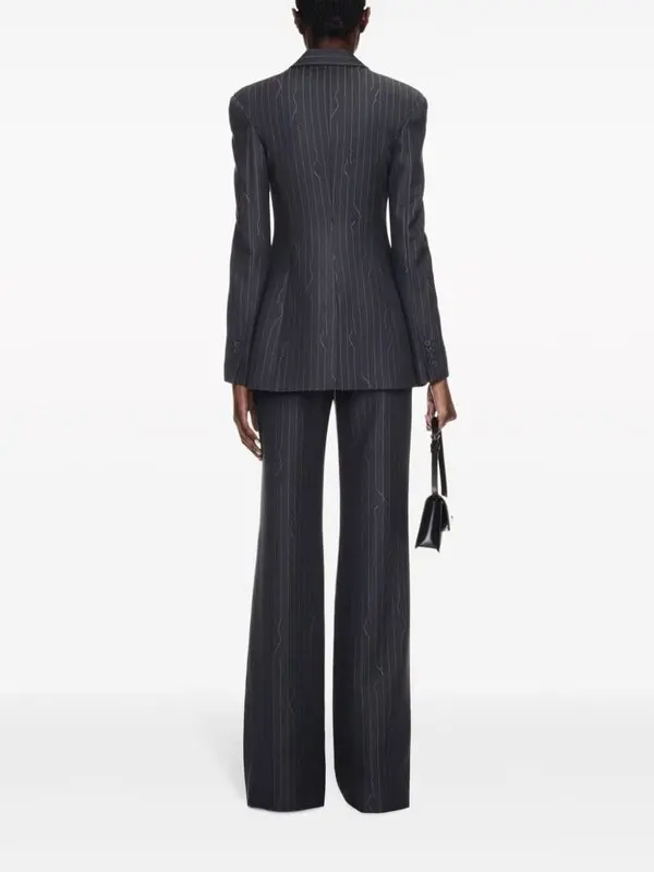Off-White Pinstriped Wide-leg Tailored Trousers