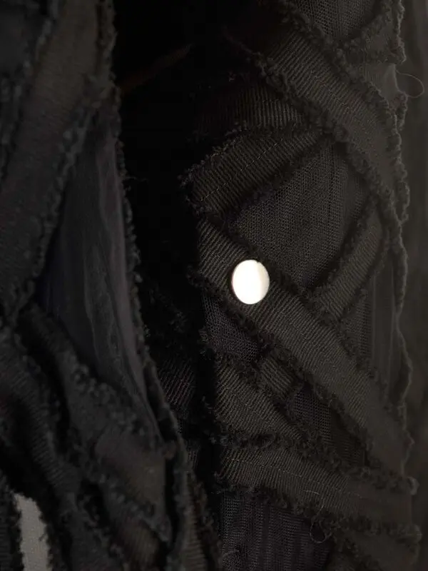 Rick Owens Cropped Jacket In Denim And Tulle