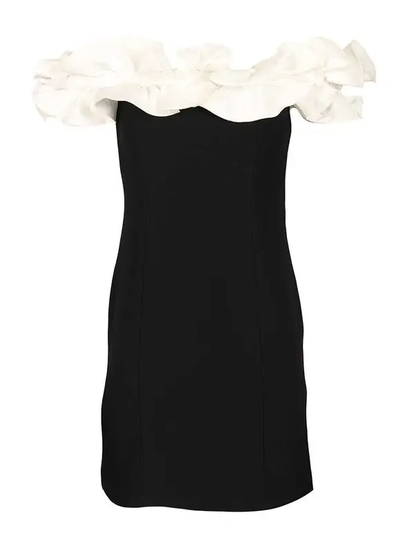 ROTATE BY BIRGER CHRISTENSEN Ruffle Mini Dress - Black