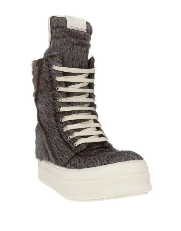 Rick Owens Lace-up Calf Hair Ankle Boots