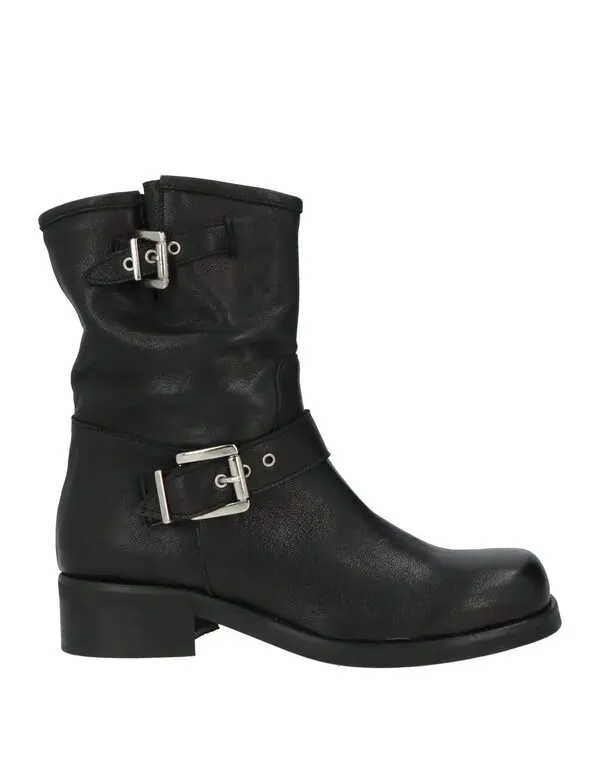 FABRIZIO CHINI Ankle Boots Dark Size Leather - Black