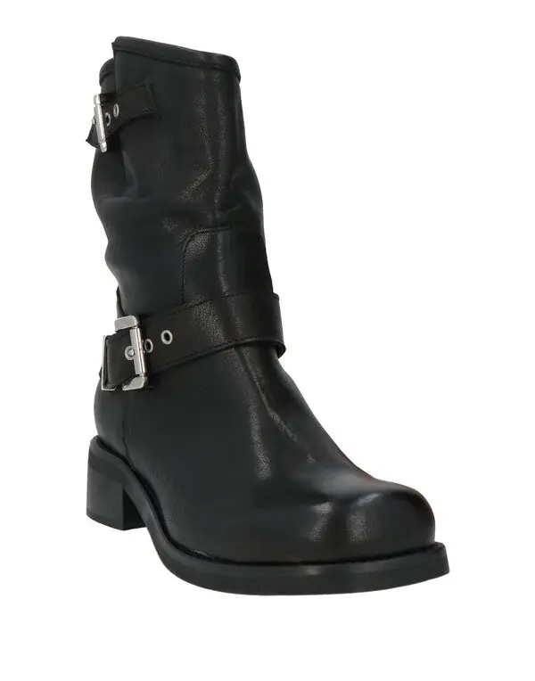 FABRIZIO CHINI Ankle Boots Dark Size Leather - Black