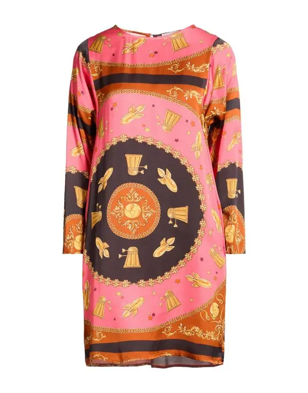 SHIRTAPORTER Multicolor Print Long Sleeve Mini Dress
