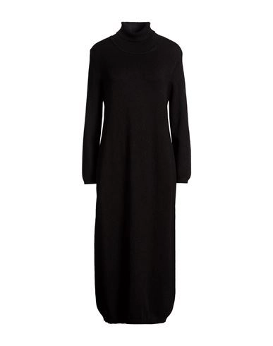 HAVEONE Knitted Midi Dress With Turtleneck - Black