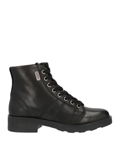 O.X.S. Leather Lace-up Ankle Boots With Block Heel