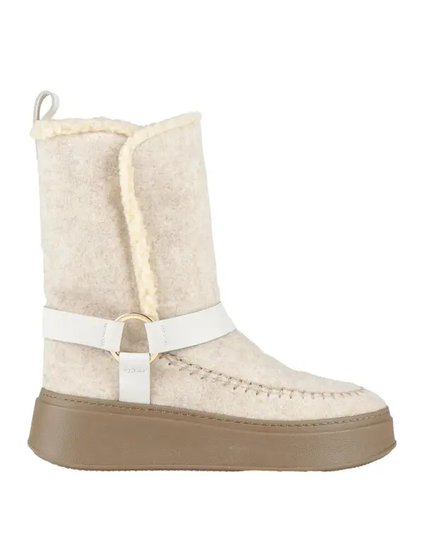 ODISSI Calfskin Ankle Boots With Shearling Lining