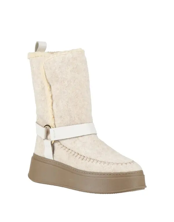 ODISSI Calfskin Ankle Boots With Shearling Lining