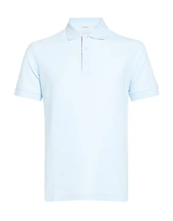 Burberry Polo Shirt Sky Size Cotton, Elastane