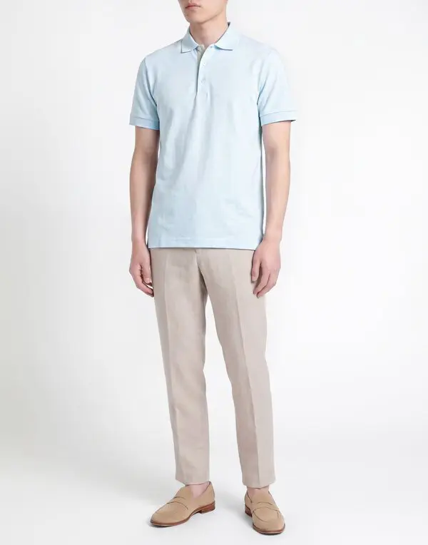 Burberry Polo Shirt Sky Size Cotton, Elastane