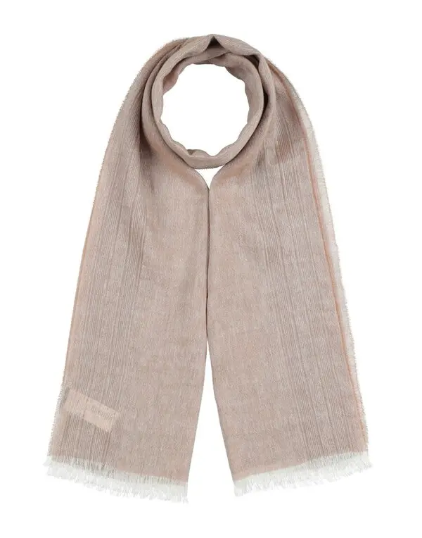 Peserico Scarf Linen, Cashmere, Viscose, Metallic Polyester - Beige