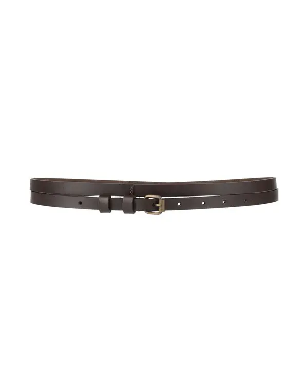 Aspesi Leather Skinny Belt - Brown