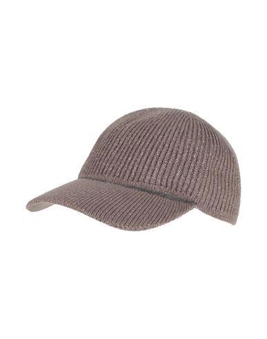 Brunello Cucinelli Hat Taupe Size Cashmere, Polyamide, Viscose, Metallic Polyester