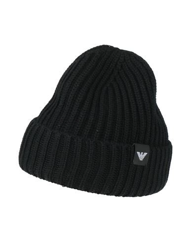 Emporio Armani Virgin Wool Beanie - Black