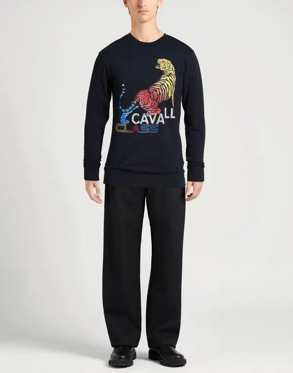 Roberto Cavalli Sweatshirt Midnight Size Cotton, Polyester