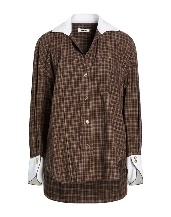 Sandro Shirt Khaki Size Cotton