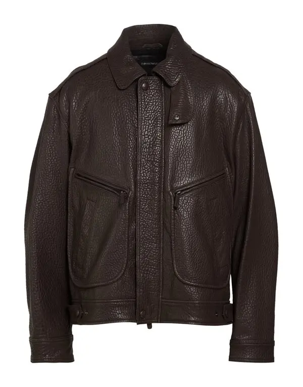 Emporio Armani Jacket Chocolate Size Lambskin