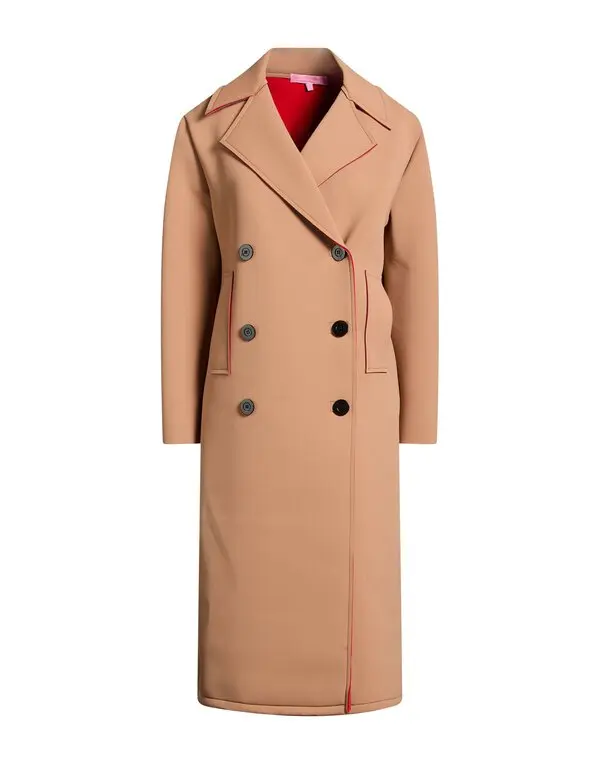 LA FILLE DES FLEURS Overcoat & Trench Coat Camel Size Polyamide, Elastane