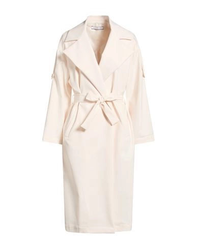 LA FILLE DES FLEURS Overcoat & Trench Coat Cream Size Cotton, Elastane - White