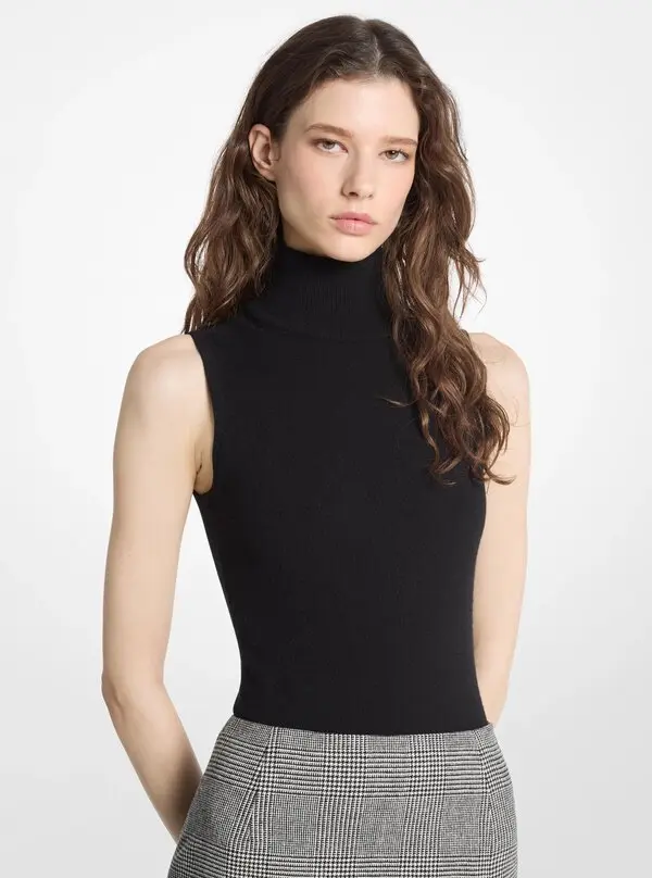 Michael Kors Cashmere Blend Turtleneck Bodysuit In Size By - Black