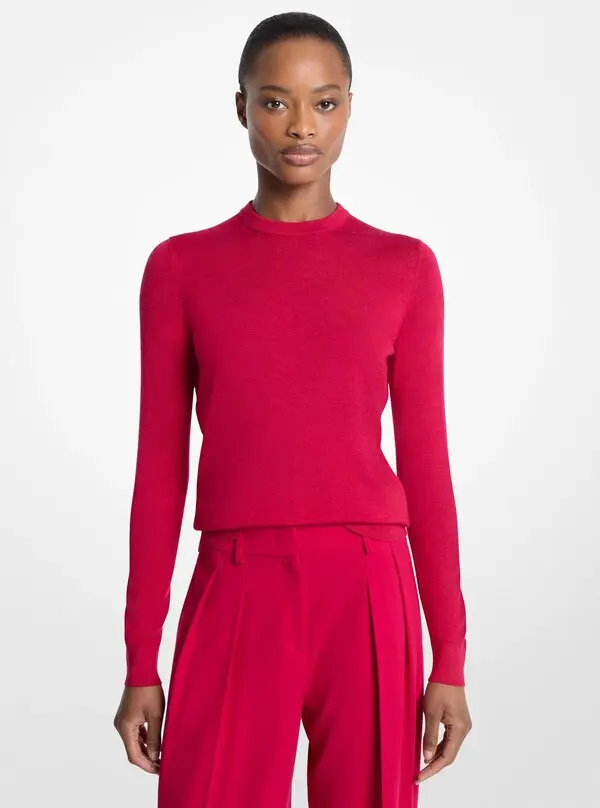 Michael Kors Ribbed Cashmere And Wool Blend Sweater - Pink