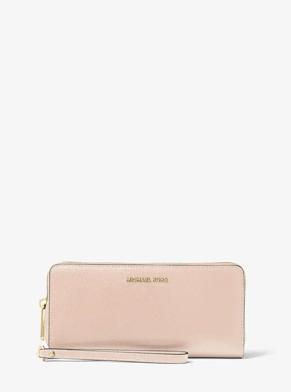 Michael Kors Saffiano Leather Continental Wristlet - Pink
