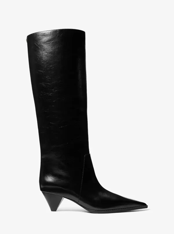Michael Kors Jayla Crinkled Leather Knee-high Boots
