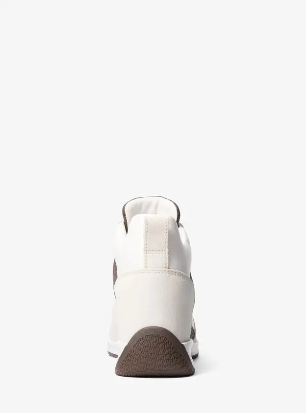 Michael Kors Nikko S2 Suede And Leather Wedge Trainer - Brown