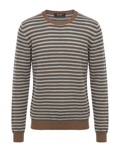 MOORER Striped Cotton Crewneck Sweater