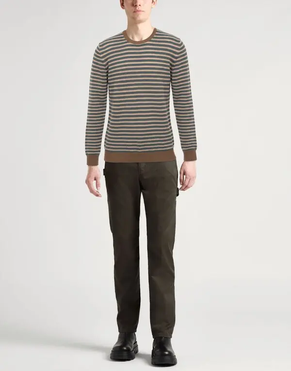 MOORER Striped Cotton Crewneck Sweater