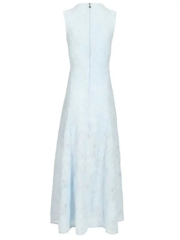 ROTATE BY BIRGER CHRISTENSEN Long Jacquard Dress With Floral Pattern
