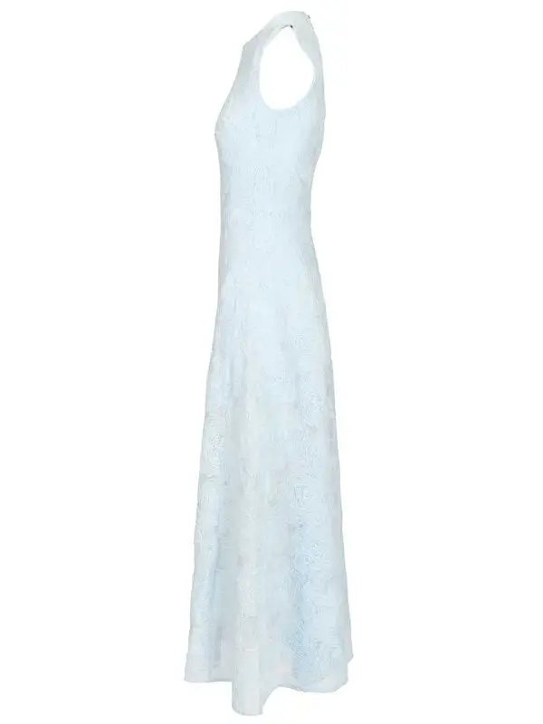ROTATE BY BIRGER CHRISTENSEN Long Jacquard Dress With Floral Pattern