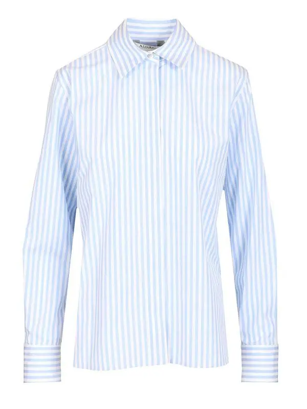 Max Mara Striped Cotton Poplin Shirt - Multicolor