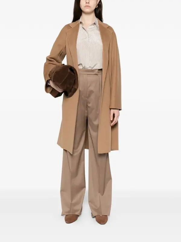 Max Mara Wool Twill Pleated Trousers