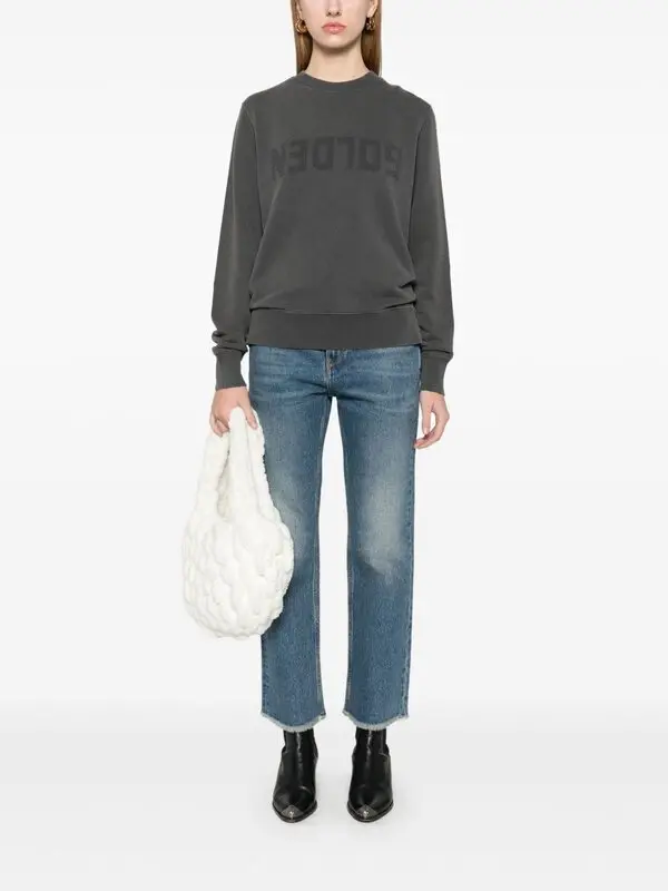 GOLDEN GOOSE Cropped Flare Jeans With Double Star Detail
