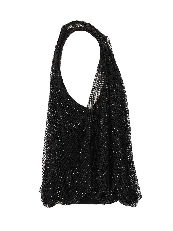 Sportmax Crystal Mesh Top - Black