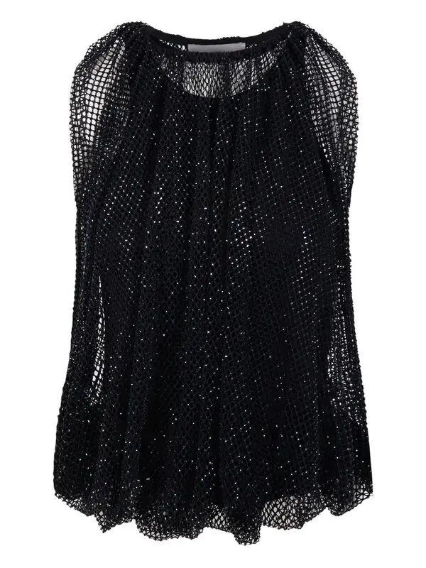 Sportmax Crystal Mesh Top - Black