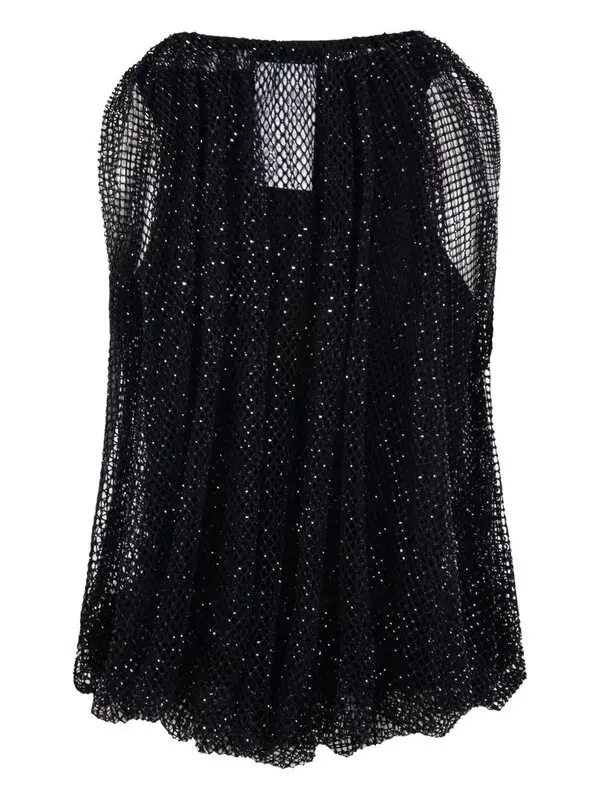 Sportmax Crystal Mesh Top - Black