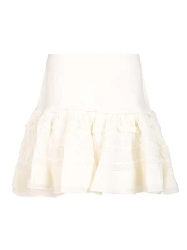 Alaïa Crinoline Wool Mini Skirt With Ruffles