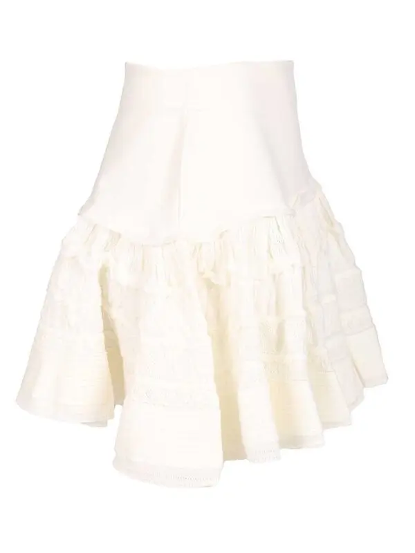 Alaïa Crinoline Wool Mini Skirt With Ruffles