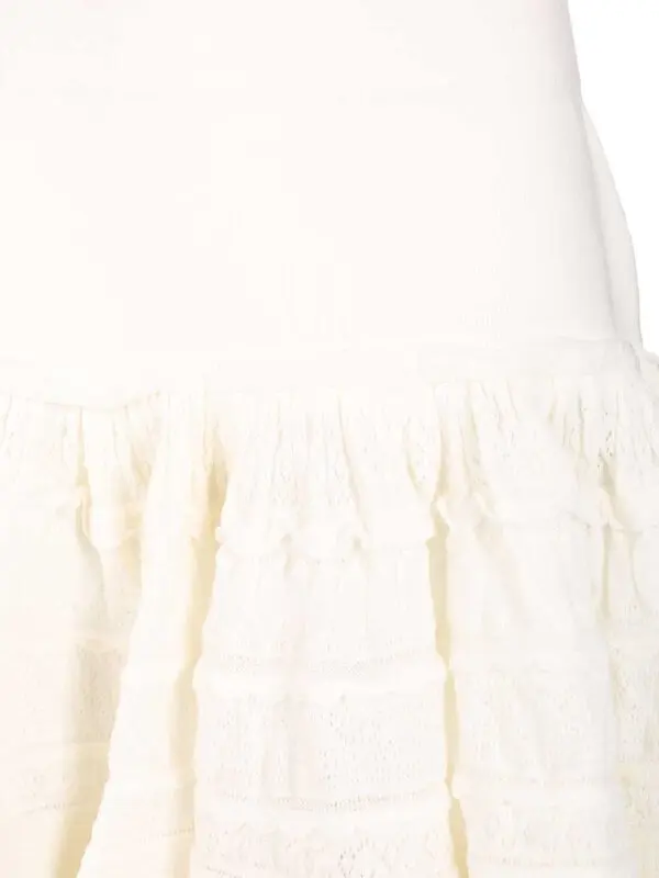 Alaïa Crinoline Wool Mini Skirt With Ruffles