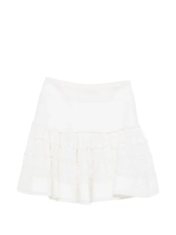 Alaïa Crinoline Wool Mini Skirt With Ruffles