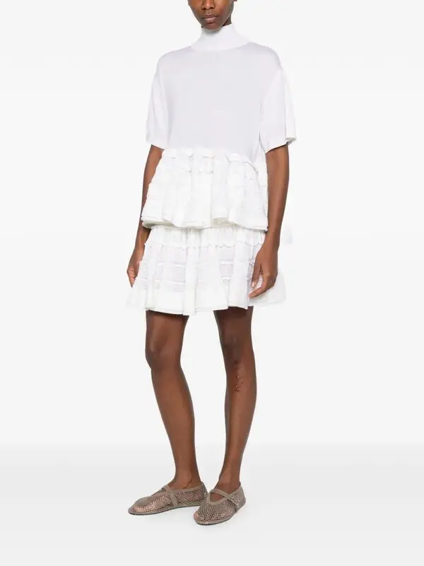 Alaïa Crinoline Wool Mini Skirt With Ruffles
