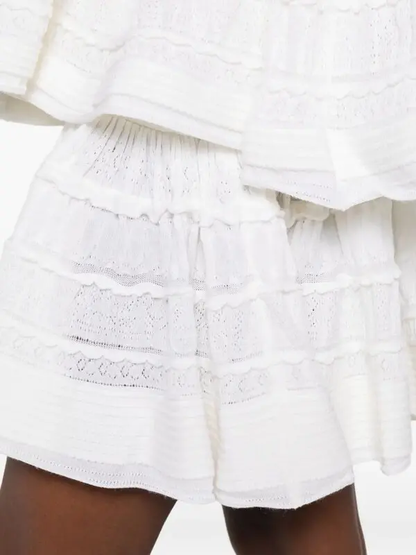 Alaïa Crinoline Wool Mini Skirt With Ruffles