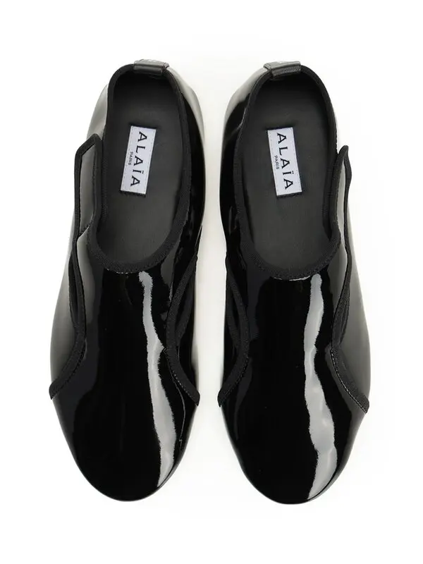 Alaïa Patent Leather Slippers - Black