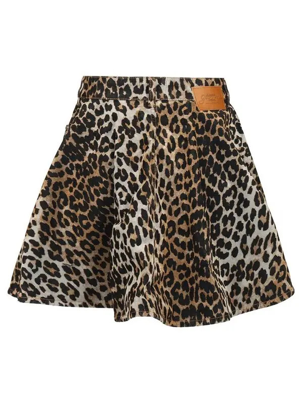 GANNI Leopard Print Miniskirt