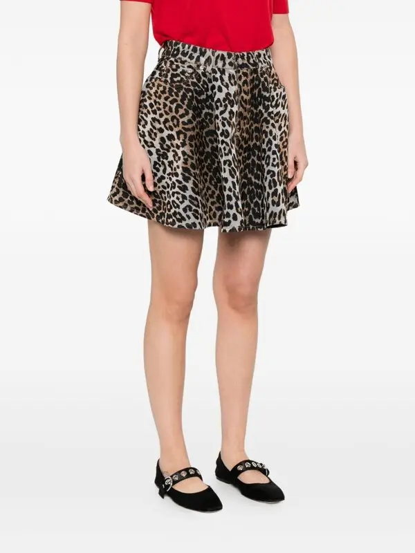 GANNI Leopard Print Miniskirt