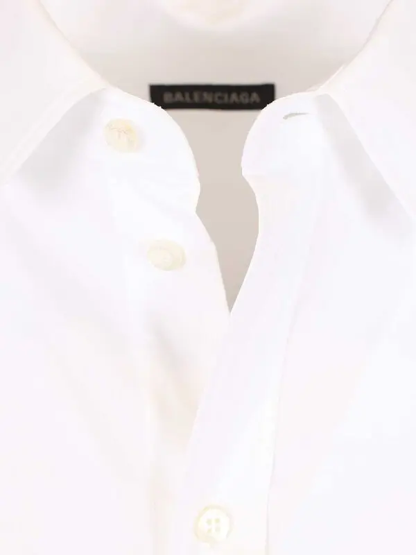 Balenciaga Cotton Blend Oversized Long Sleeve Shirt