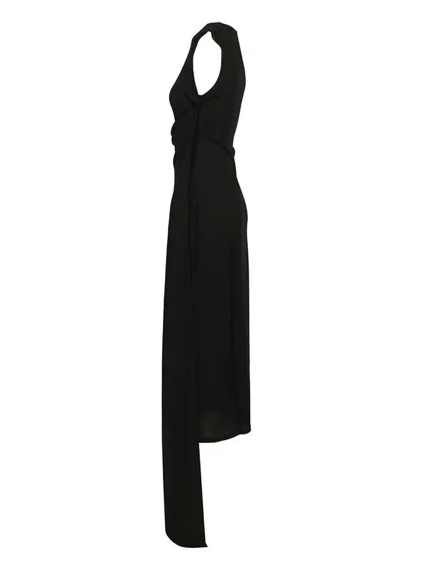 AMI Paris Long Jersey Crepe Dress - Black