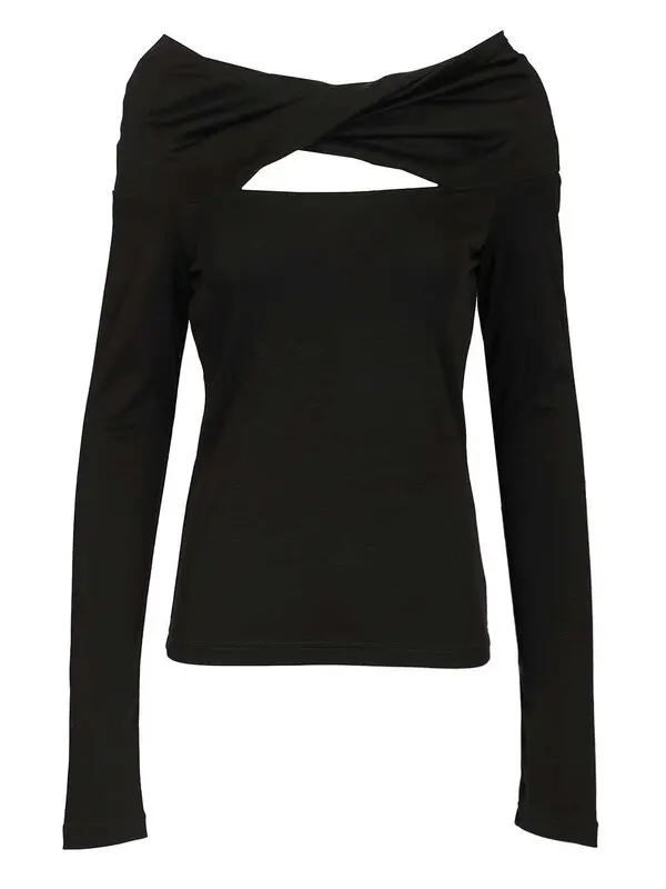 Max Mara Orafo Off-shoulder Top In Virgin Wool
